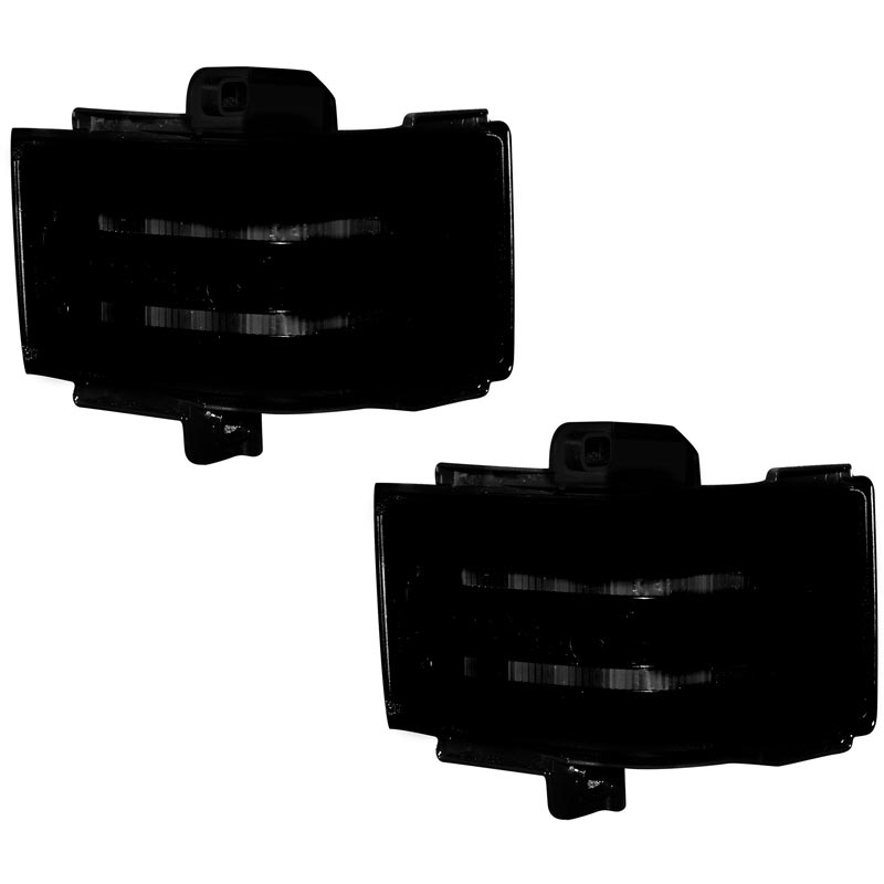 Recon 264245WHBKX White LED Flashing Smoked Side Mirror Lights | XDP