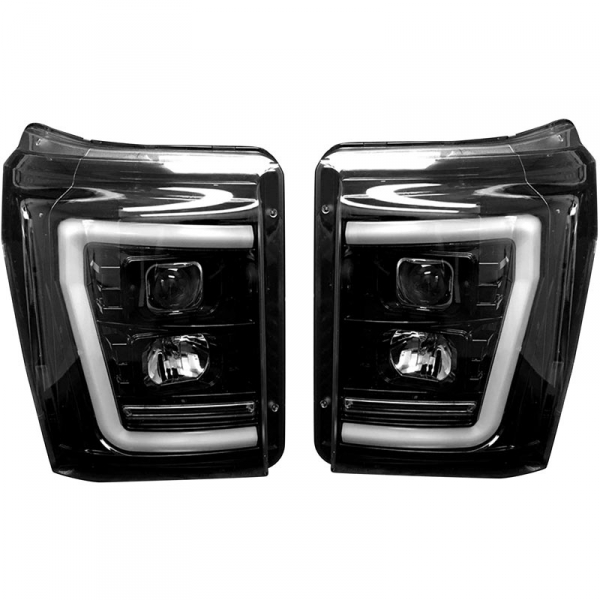Recon 264272BKCS Smoked Projector Headlights With Scanning OLED U-Bar | XDP