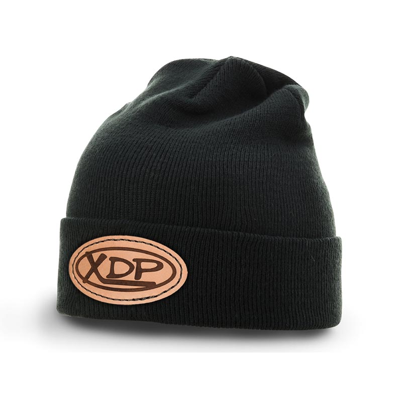 XDP - Xtreme Diesel Performance Leather Patch Black Knit Beanie | XDP