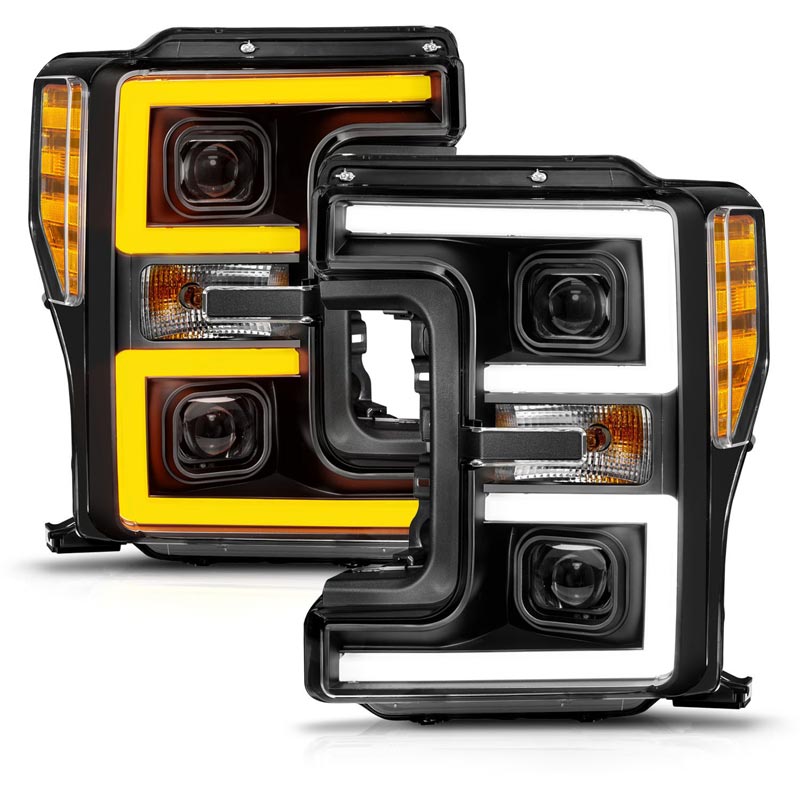 Anzo 111577 Black Plank Style Switchback LED Projector Headlights | XDP