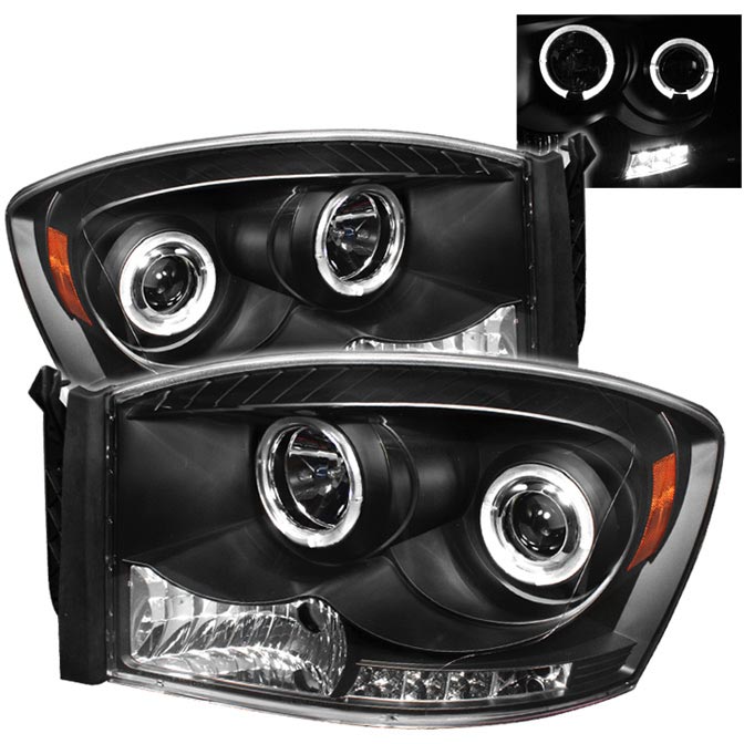 Spyder 5010001 Black HeadLights With LED Halo | XDP