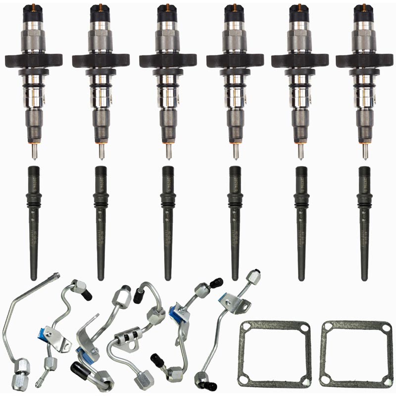 Industrial Injection 214601 Reman Fuel Injector Set With Tubes & Lines ...
