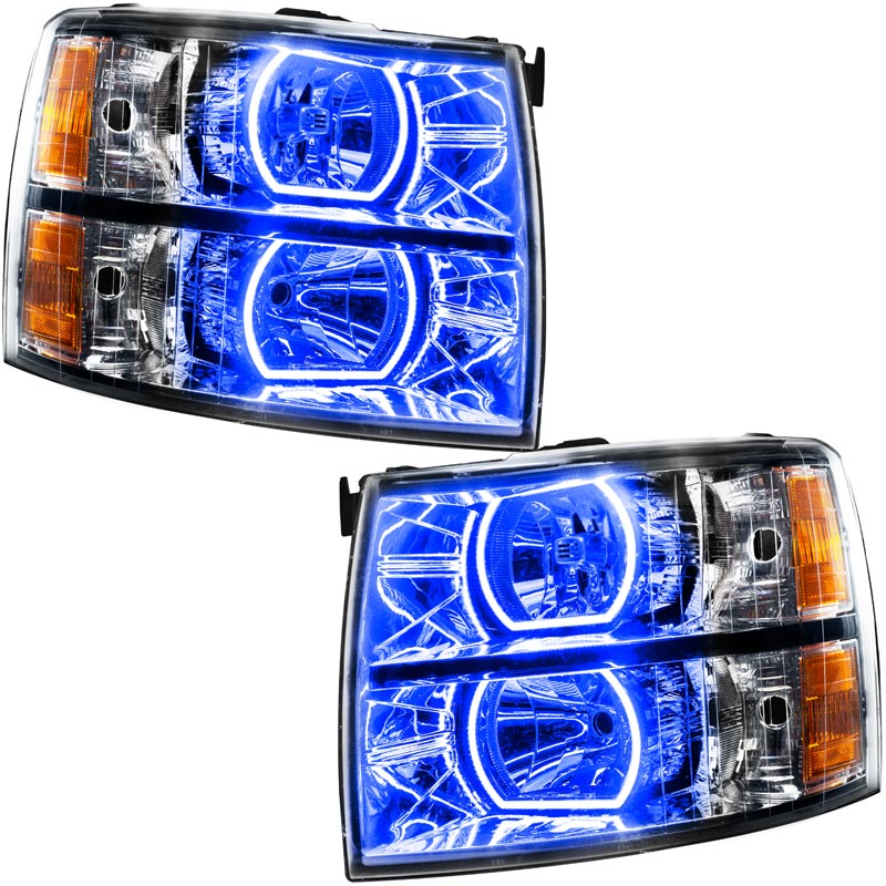 Oracle Chrome Headlights With Square LED Halo | XDP