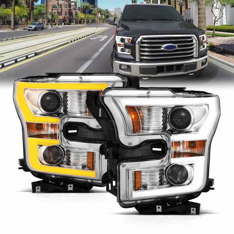 Anzo 111358 Chrome Plank Style Switchback Projector Headlights | XDP