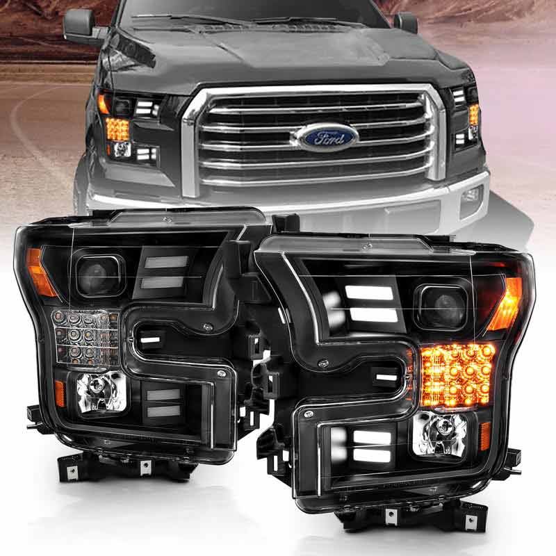 Anzo 111408 Black Projector Headlights With Sequential Turn Signal | XDP