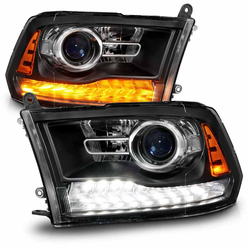Anzo 111609 Black Switchback LED Plank Style Projector Headlights | XDP