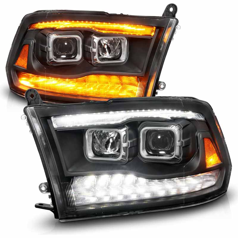 Anzo 111611 Black Switchback LED Plank Style Projector Headlights | XDP