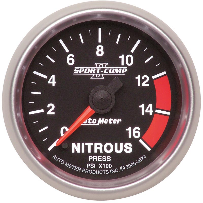 Auto Meter 3674 Sport-Comp II Nitrous Pressure Gauge | XDP