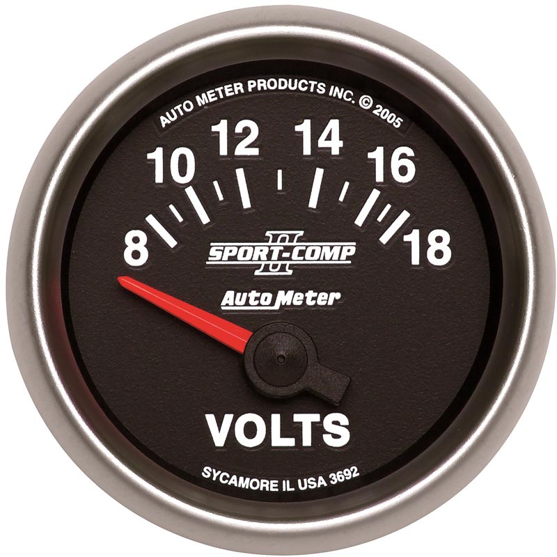Auto Meter 3692 Sport-Comp II Voltmeter Gauge | XDP