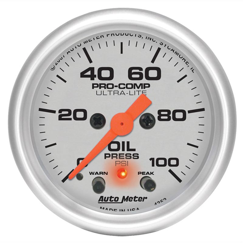 Auto Meter 4352 Ultra-Lite Oil Pressure Gauge | XDP