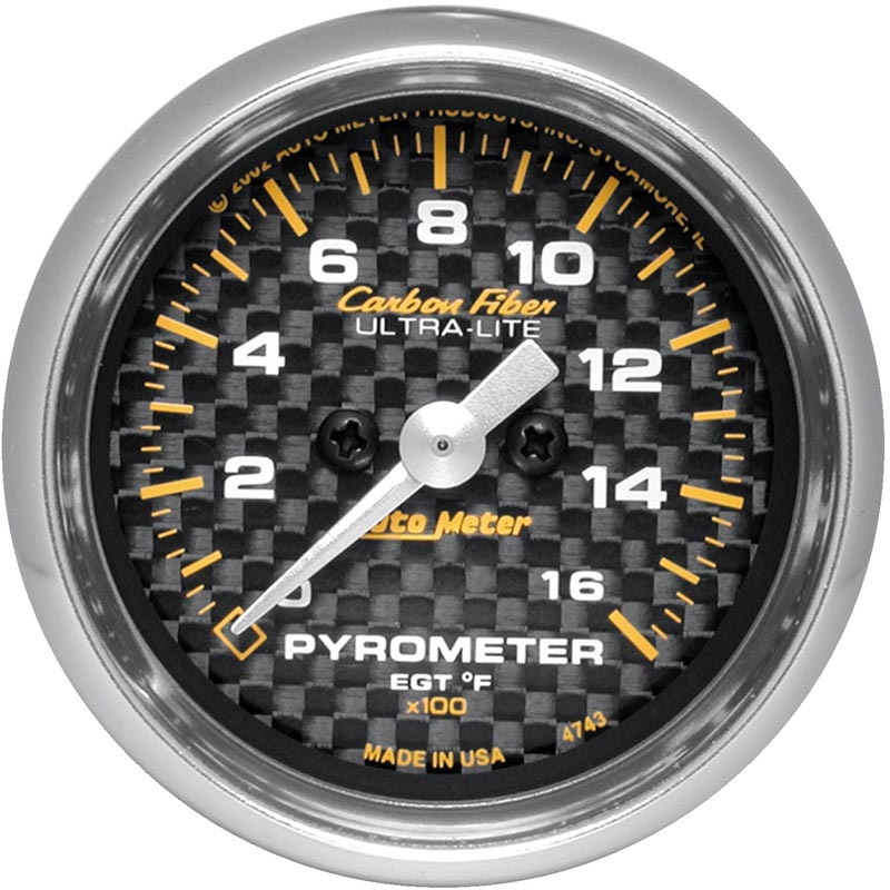 Auto Meter 4744 Carbon Fiber Pyrometer Gauge | XDP