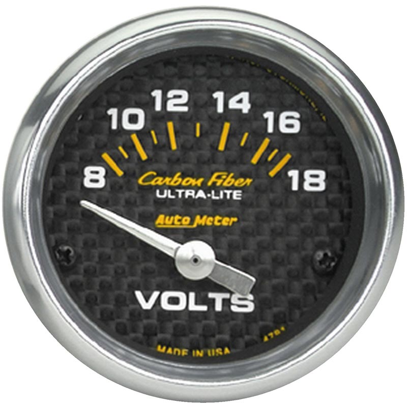 Auto Meter 4791 Carbon Fiber Voltmeter Gauge | XDP