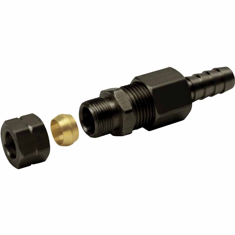 Derale 13032 3/8" Trans Line To 3/8" Hose Barb Compression Fitting | XDP