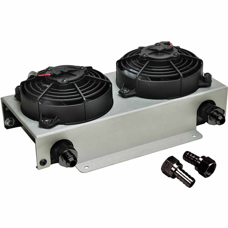 Derale 15840 19-Row Hyper-Cool Dual Remote Cooler (-8AN) | XDP