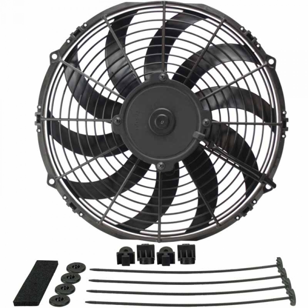 Derale 16112 12" High Output Curved Blade IP68 Electric Puller Fan | XDP