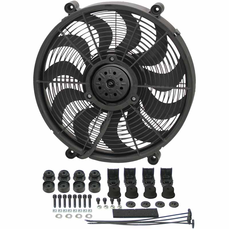 Derale 16217 17" High Output Single RAD Fan With Premium Mounting Kit | XDP