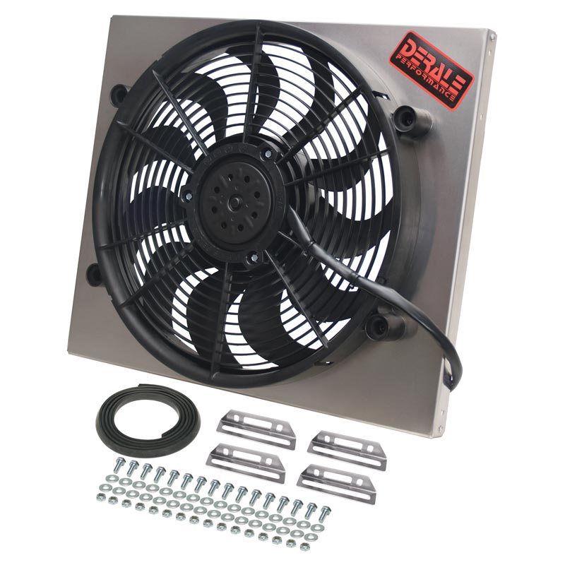 Derale 16821 High-Output Single 17" Electric Fan With Aluminum Shroud | XDP