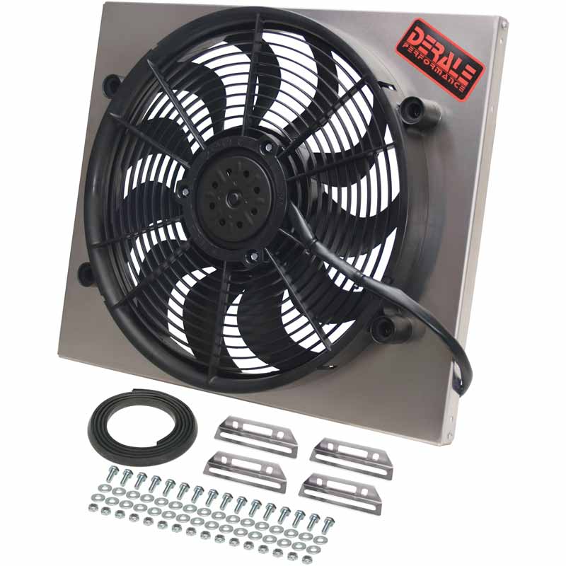 Derale 16821 High-Output Single 17" Electric Fan With Aluminum Shroud | XDP