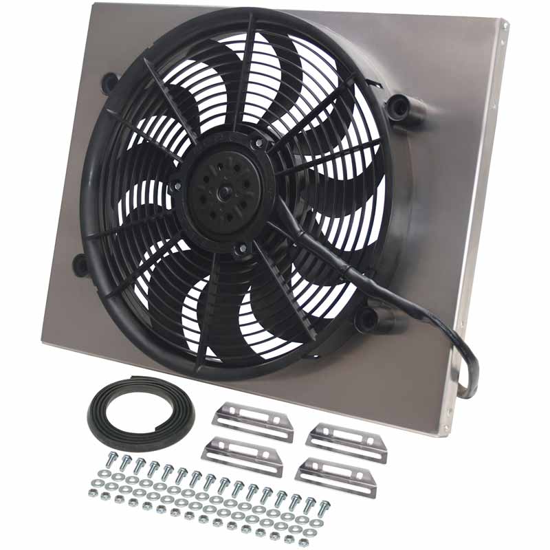 Derale 16822 High-Output Single 17" Electric Fan With Aluminum Shroud | XDP