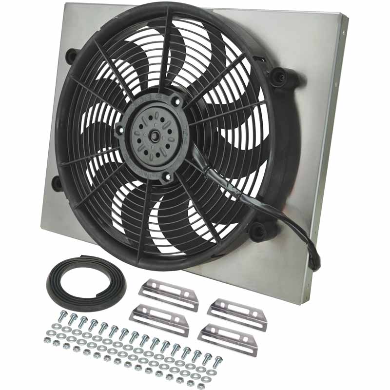 Derale 16823 High-Output Single 17" Electric Fan With Aluminum Shroud | XDP