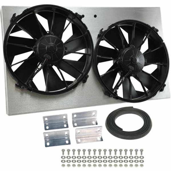 Derale 16825 High-Output Dual 12" Electric Fan With Aluminum Shroud | XDP