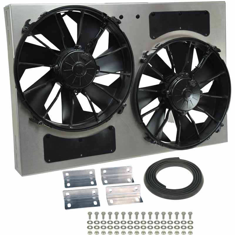 Derale 16826 High-Output Dual 11" Electric Fan With Aluminum Shroud | XDP