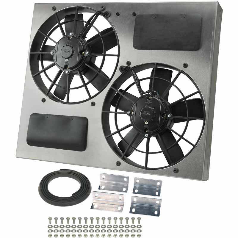 Derale 16830 High-Output Dual 11" Electric Fan With Aluminum Shroud | XDP