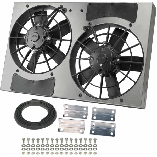 Derale 16831 High-Output Dual 11" Electric Fan With Aluminum Shroud | XDP