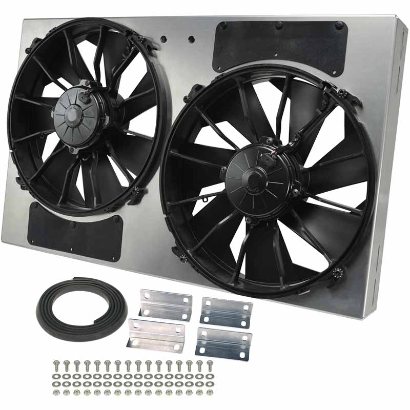 Derale 16836 High-Output Dual 12" Electric Fan With Aluminum Shroud | XDP
