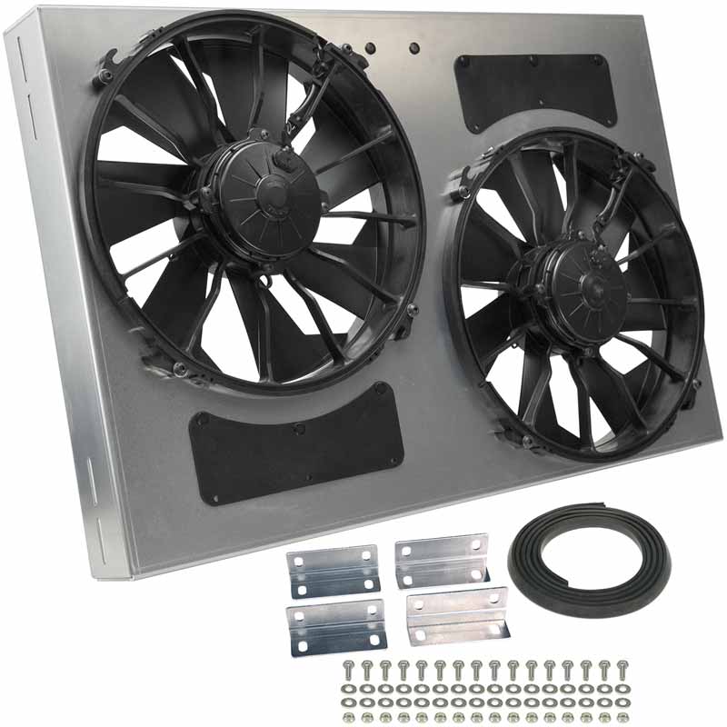 Derale 16837 High-Output Dual 12" Electric Fan With Aluminum Shroud | XDP