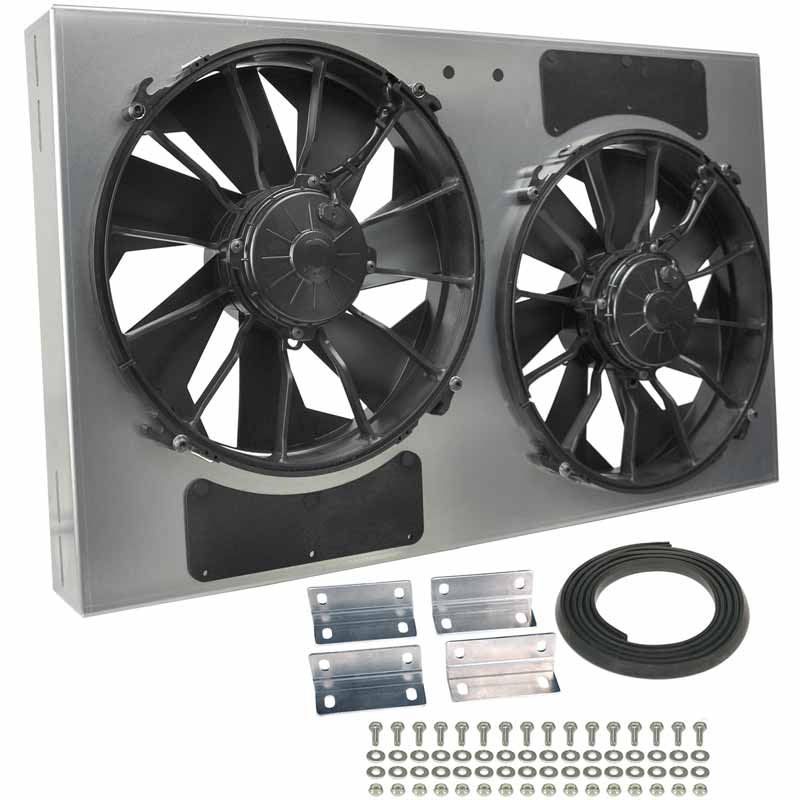 Derale 16838 High-Output Dual 12" Electric Fan With Aluminum Shroud | XDP