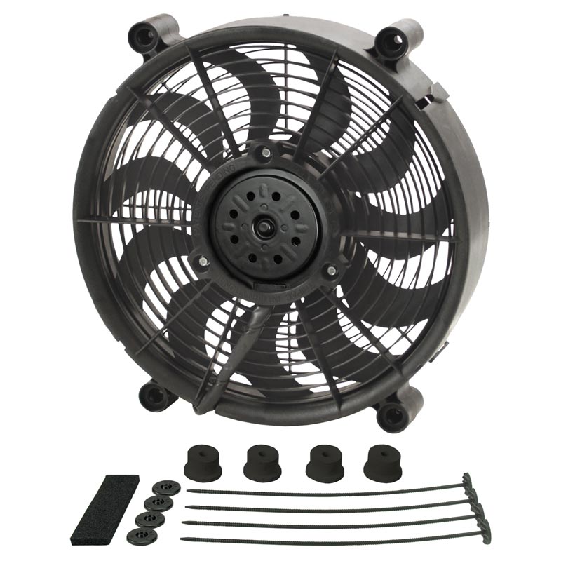 Derale 18212 12" HO Single RAD Pusher/Puller Fan W/ Standard Mount Kit ...