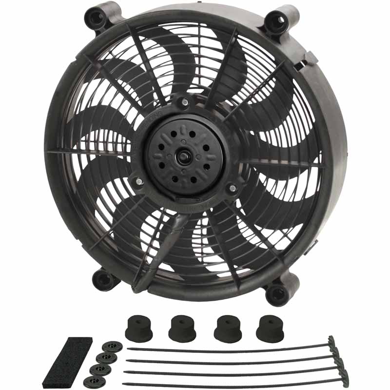 Derale 18212 12" HO Single RAD Pusher/Puller Fan W/ Standard Mount Kit ...