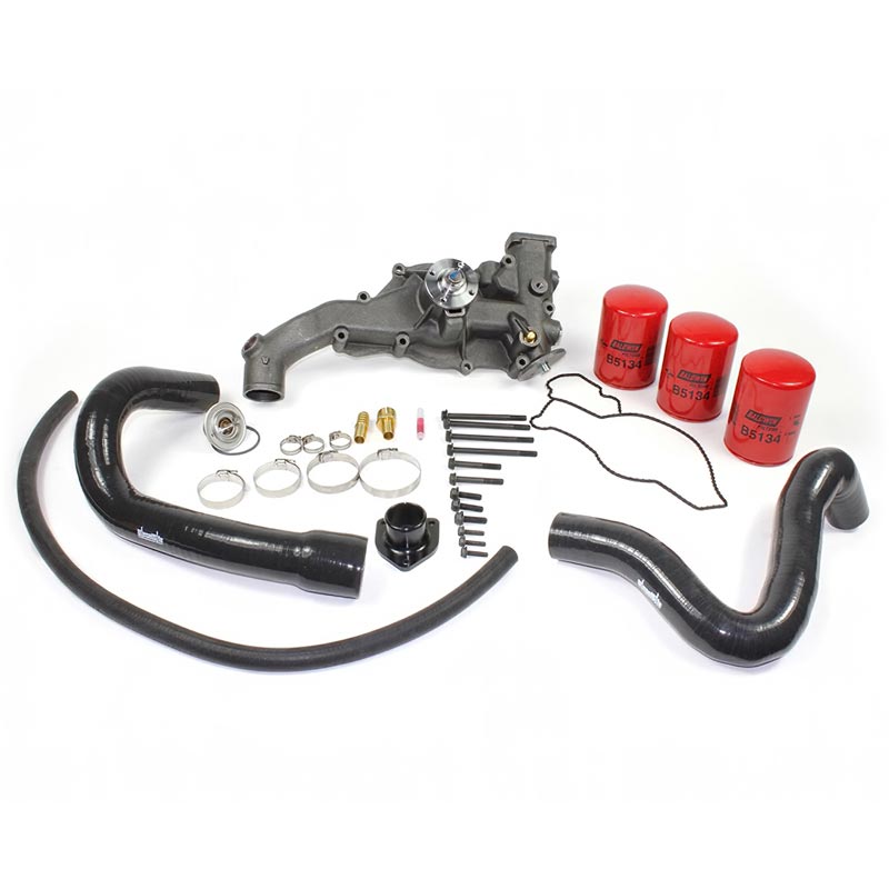 Diesel Site WPCF-C Water Pump W/Filter & Billet Housing/Dual Alt Hose