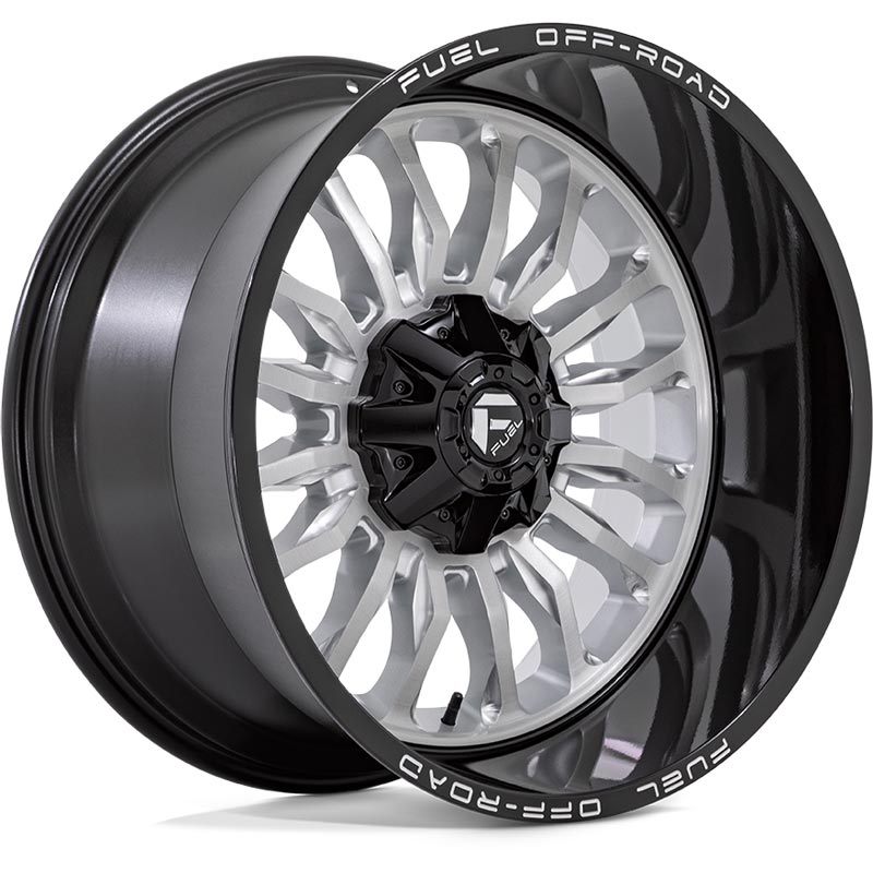 Fuel Arc D798 5x5 Silver Brushed Face With Milled Black Lip 22x12 ...
