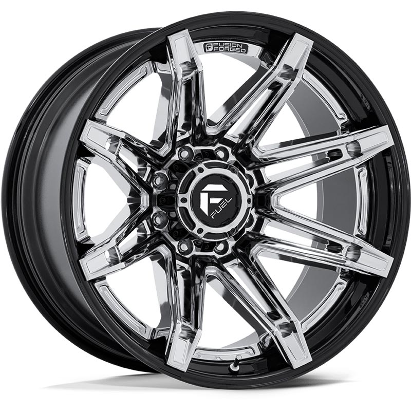 Fuel Brawl FC401 Fusion Forged 6x139.7 Chrome/Gloss Black 24x12" Wheel ...