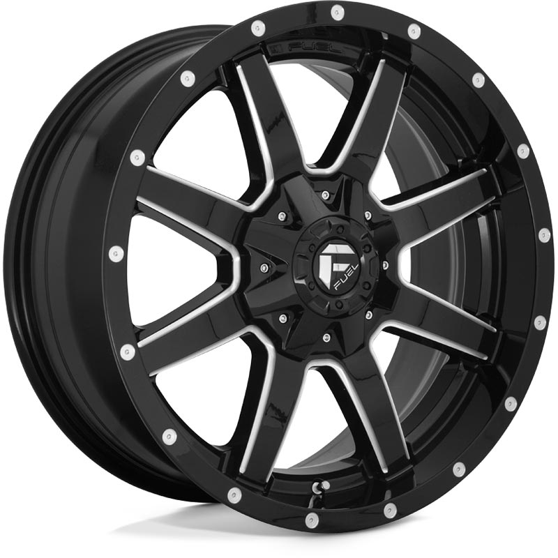 Fuel Maverick D610 8x180 Gloss Black Milled 18x9" Wheel - D61018901857 ...