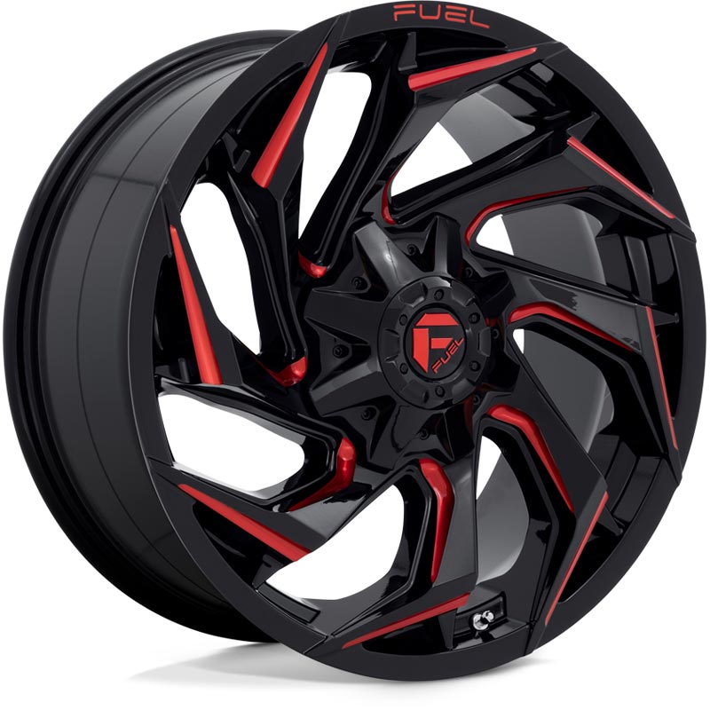 Fuel Reaction D755 5x5 Gloss Black Milled With Red Tint 18x9" Wheel ...