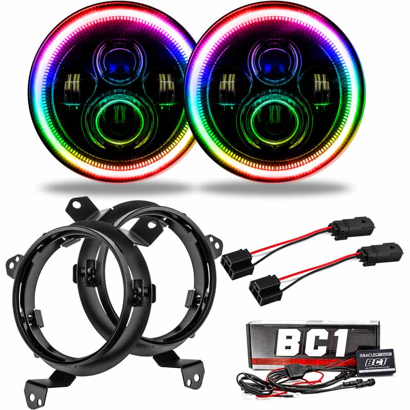 Oracle 5769J-335 7" ColorShift LED Headlights With BC1 Controller | XDP