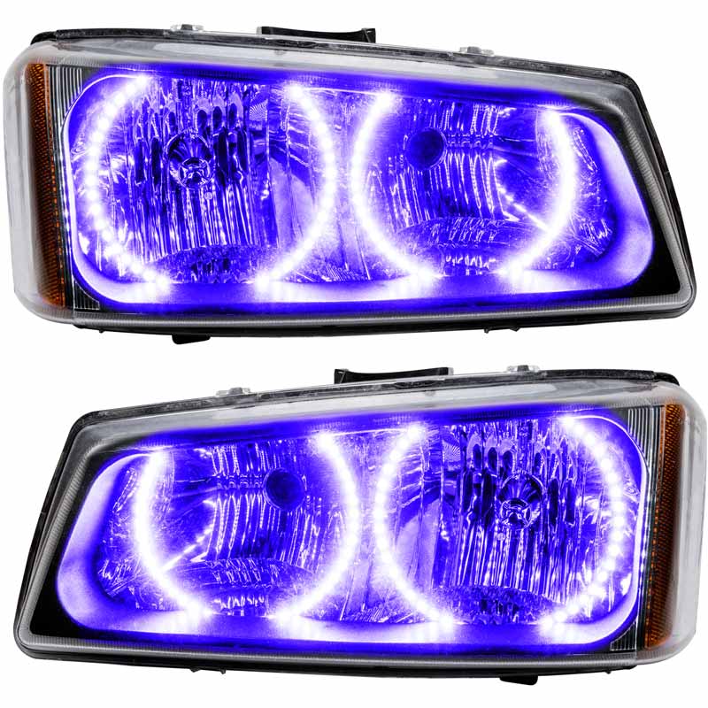 Oracle 7197-007 Chrome Headlights With Purple LED Halo | XDP