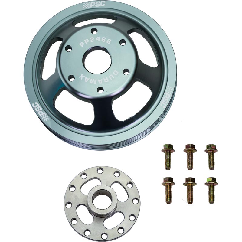PSC Billet Aluminum Power Steering Pump Pulley (Gun-Metal Grey) PP2466G ...