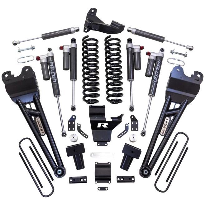 ReadyLift 43-23440 4'' Coil Spring Lift Kit With Radius Arms & Falcon 3 ...