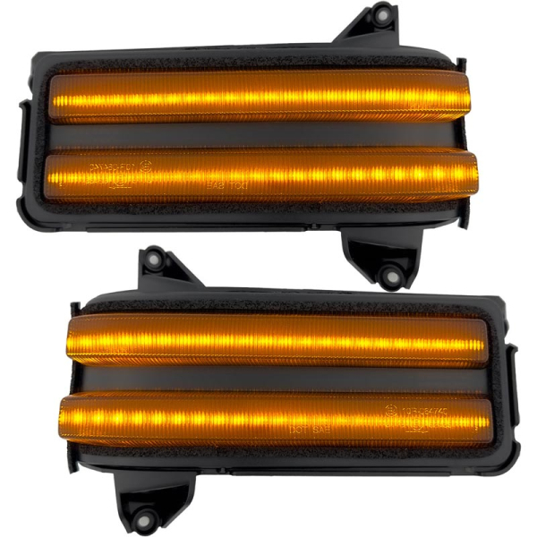Recon Smoked LED Side Mirror Lights W/ Amber DRL & Amber Turn Signal ...