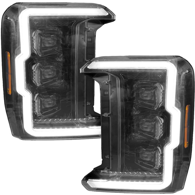 Recon Black Smoked LED Projector Headlights 264572BKC | XDP