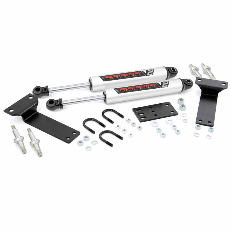 Rough Country 8749070 V2 Series Dual Steering Stabilizer Kit | XDP