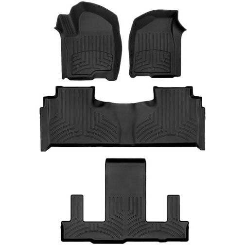 WeatherTech Black FloorLiner HP Complete Set (1st, 2nd, 3rd Row) 441632 ...