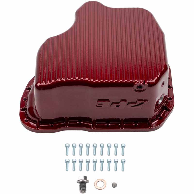 WCFab WCF100132-BR Aluminum Engine Oil Pan - Bengal Red | XDP