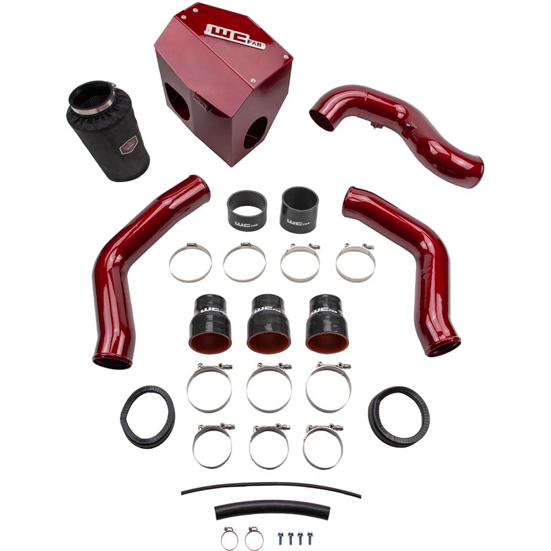 WCFab 4" Stage 2 Intake Kit W/ Air Box - WCFab Red WCF100447-RED | XDP
