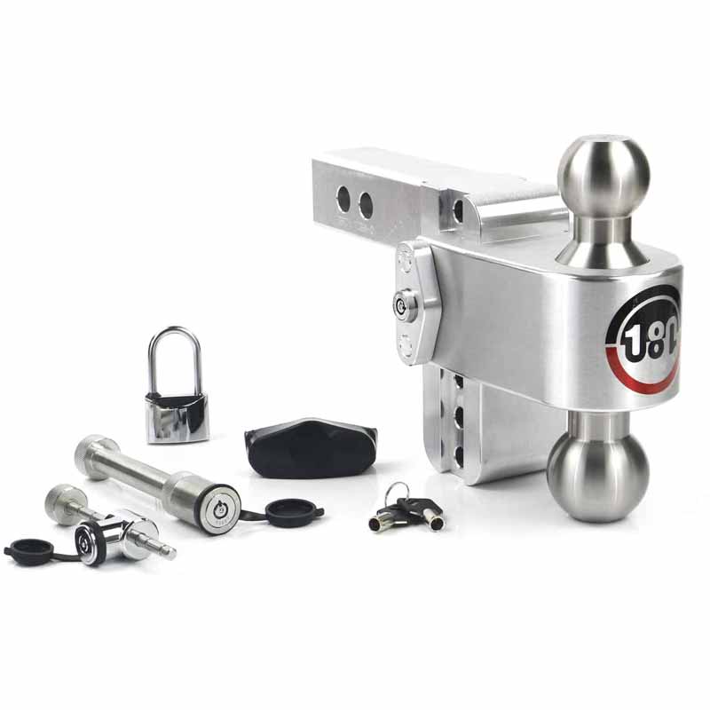 Weigh Safe 2" 180 Hitch SS Combo Ball & Lock Set - 4" Drop (LTB4-2-SET ...